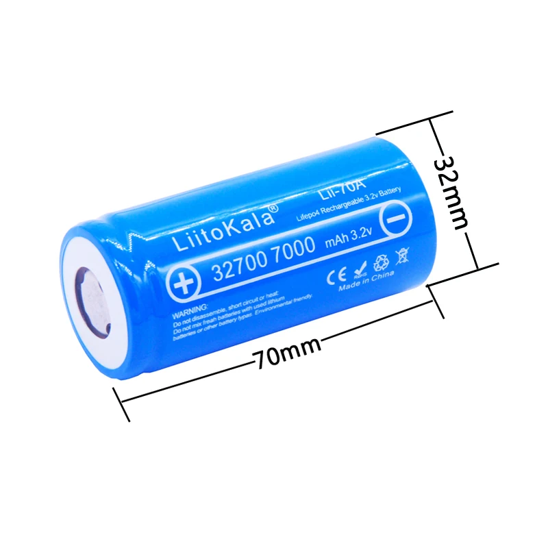 10pcs LiitoKala 32700 cells lifepo4 7000 mah 3.2 V rechargeable battery ...