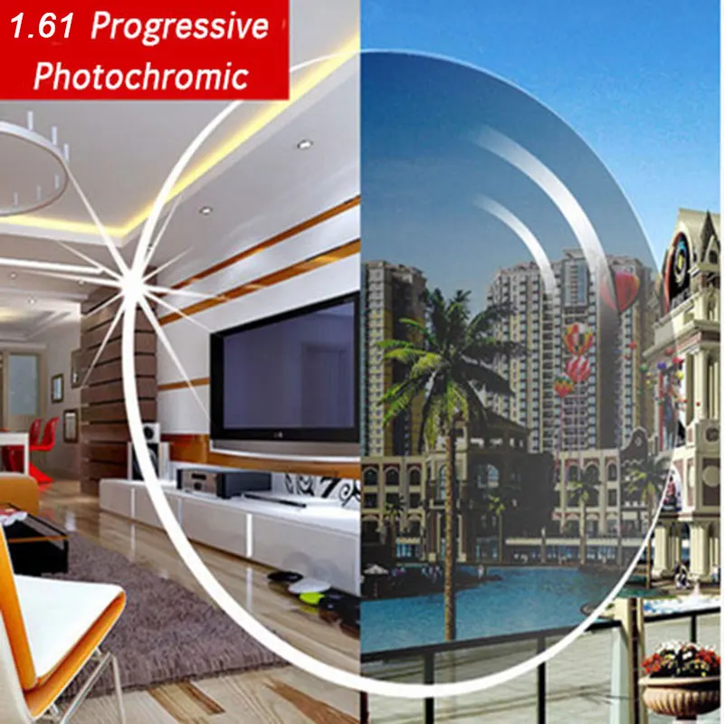 1.61 photochromic Gray or brown progressive lens SPH range -6.00~+5.50 ...