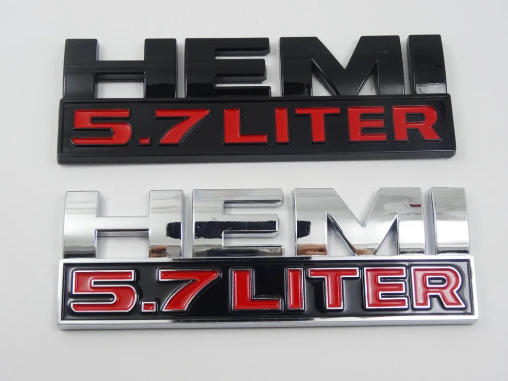 BLACK silver HEMI 5.7 LITER Car Emblem Badge for Dodge 06 12 Ram 1500 ...