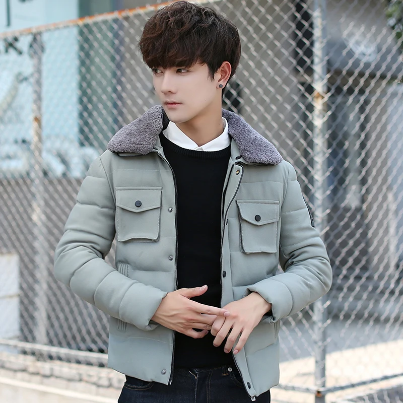 2018 Winter Jacket Men Thick Warm Solid Color Men's Coat Winter Coats ...