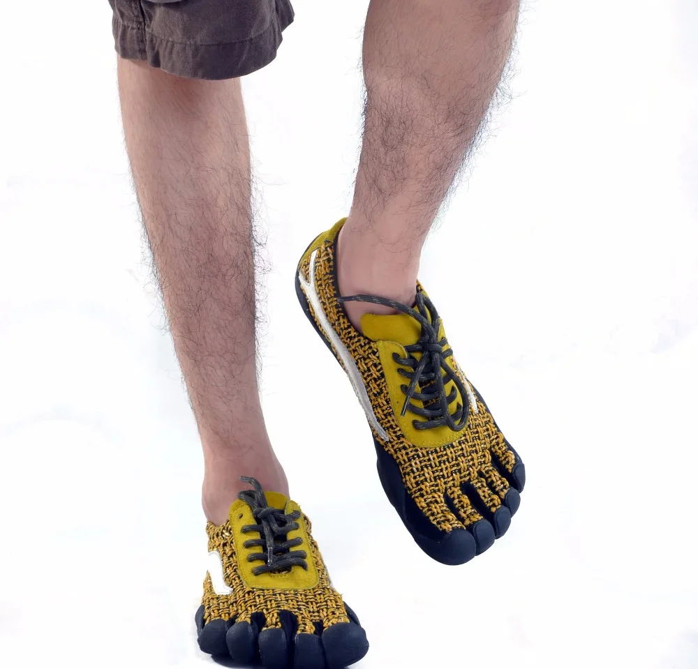 Tênis De Corrida Masculino, Sapatos De Linho De Cinco Dedos Respiráveis ...