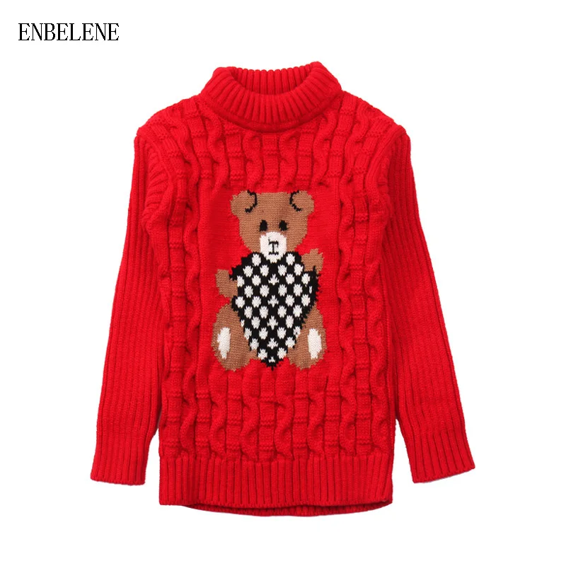 Kids Cartoon Sweater for Girl Boy Red Yellow Thick Sweaters Children ...