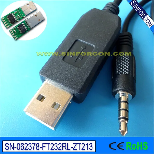 ftdi ft232r usb serial rs232 to 3.5mm stereo jack 4 pole adapter cable ...