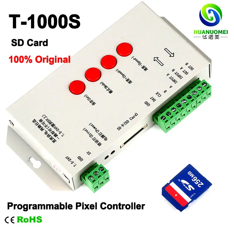 SD Card T1000 T 1000 T 1000S LED Pixel Controller,DC5~24V,Max ...