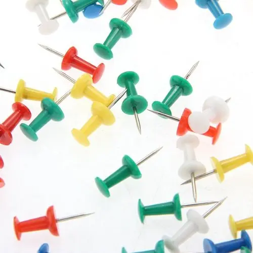 10pack (100pcs Coloured Push Pin Drawing Map Pins Notice Office School ...