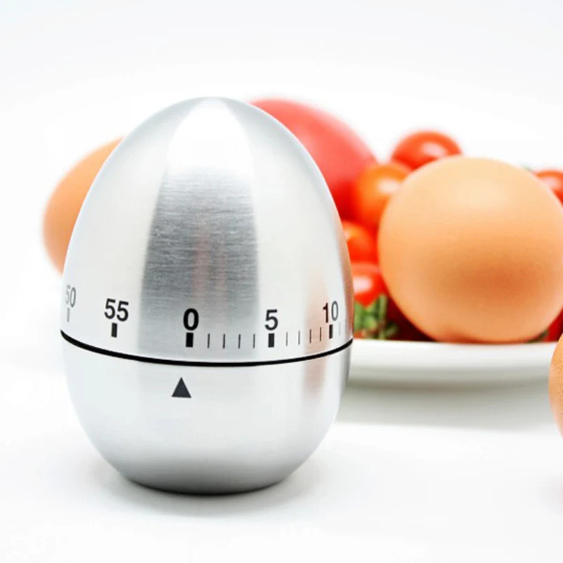 Stainless Steel Kitchen Timer Egg Silver Home Food Baking Reminder 60 ...