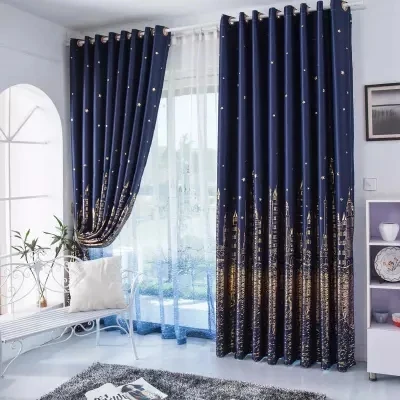 Royal Blue And Gold Living Room Curtains