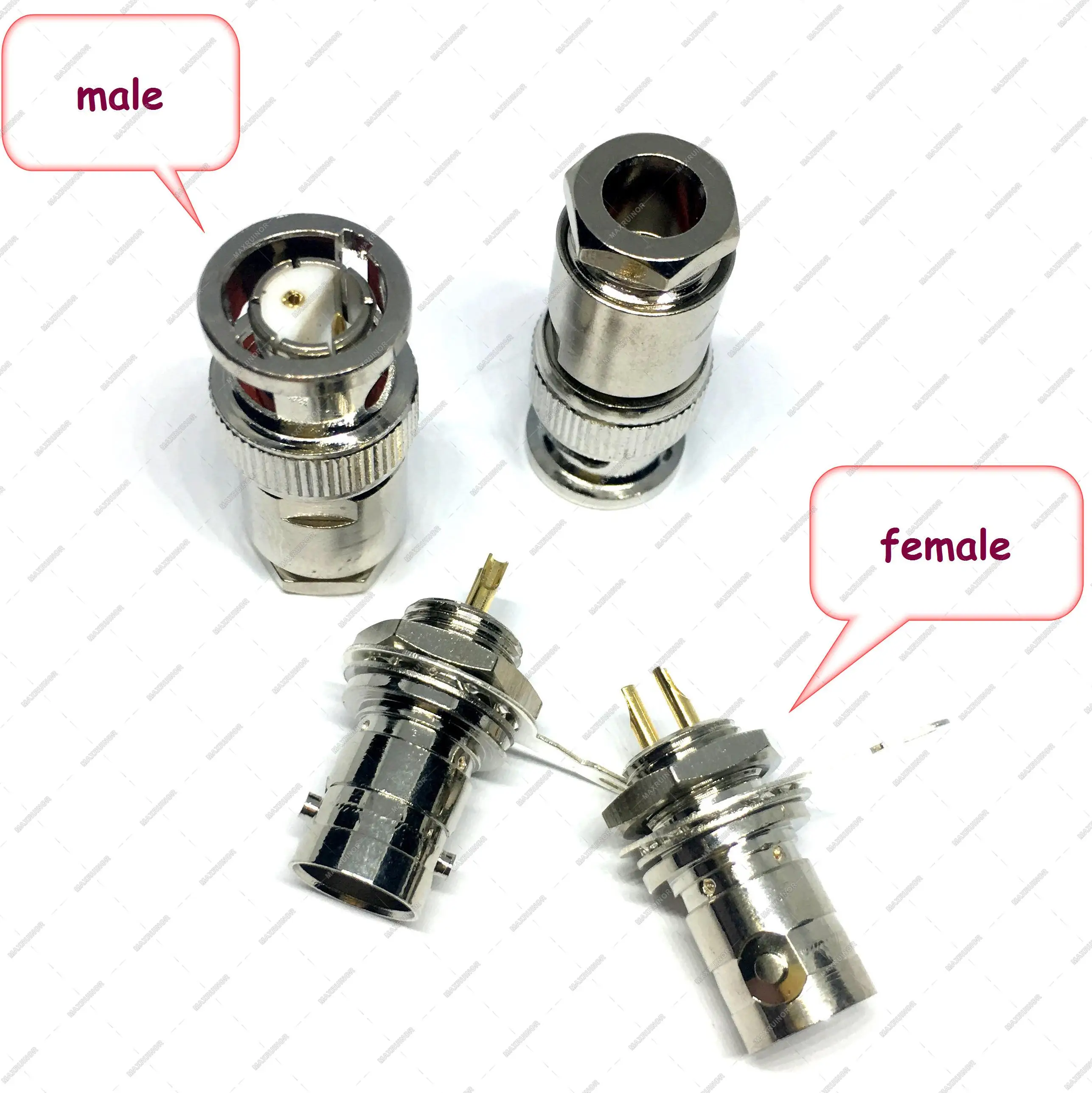 MAXRUINOR-Conector-Duplo-Pin-Twin-Twinax-BNC-macho-Plug-ou-f-mea-Jack ...