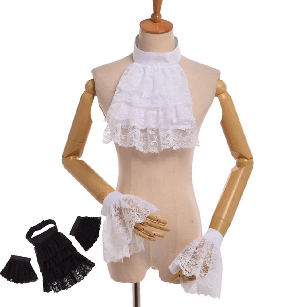 Victorian-Neck-Collar-Ruffled-Lace-Jabot-Adult-Women-Men-White-Black ...