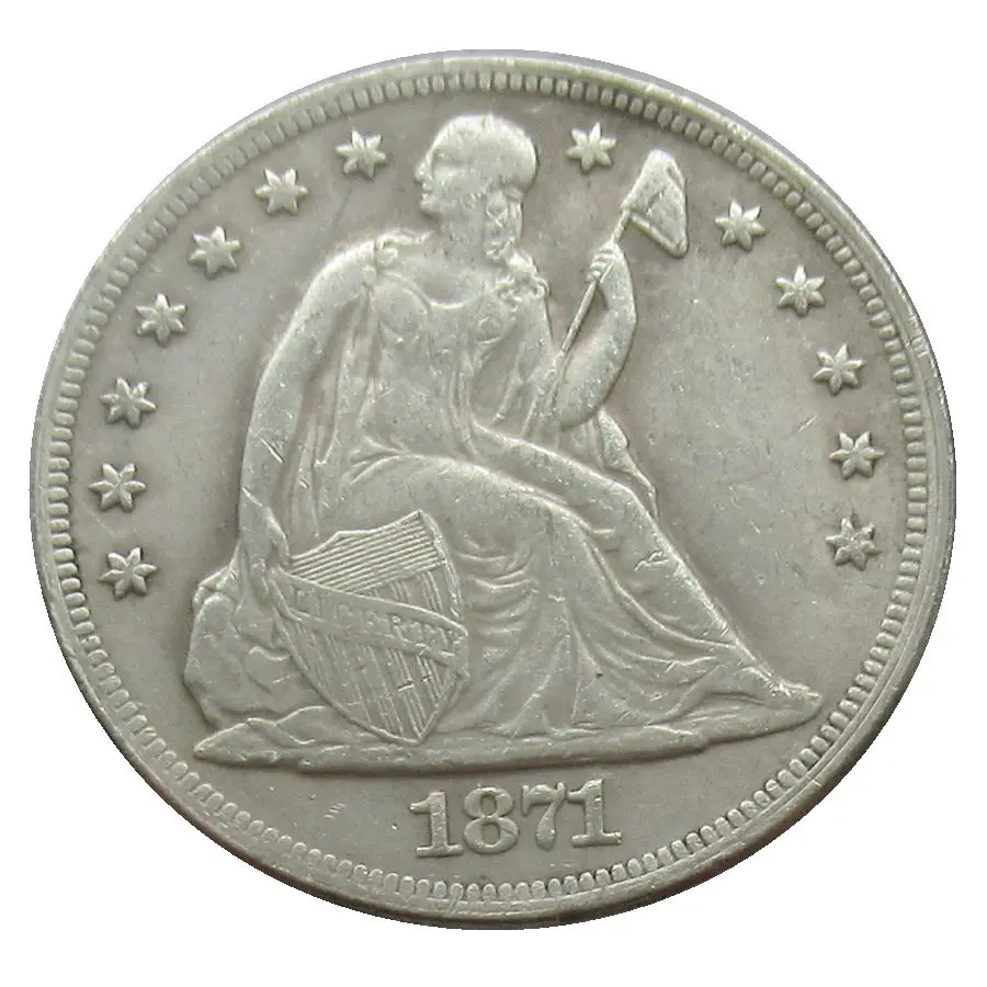 1871 CC Seated Liberty Dollar Silver Plated Copy Coins Retail-in Non ...