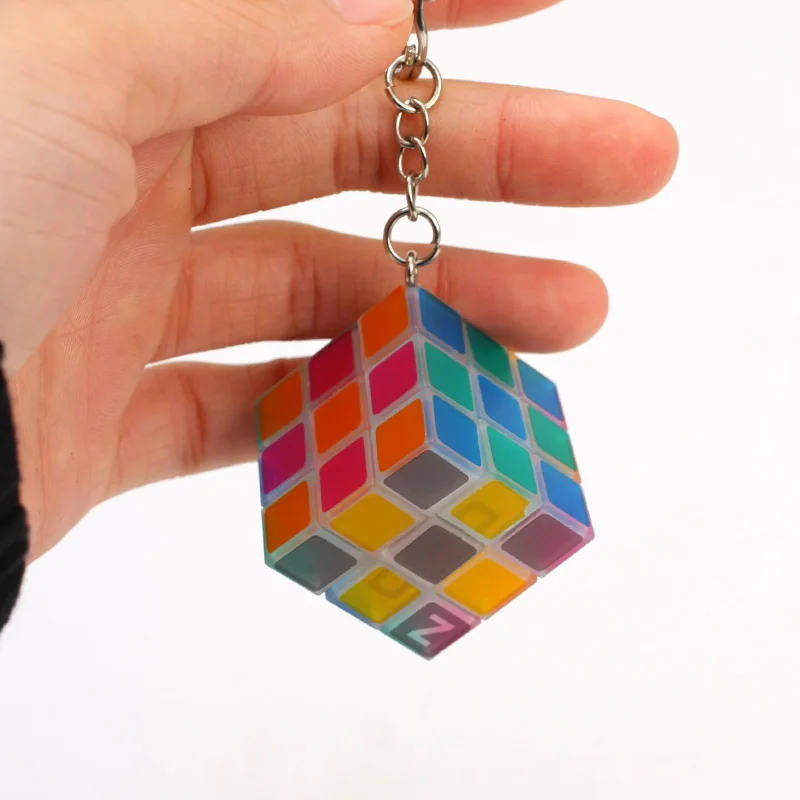 New ZCUBE 3cm Keychain 3x3x3 Cube transprent and Luminous Twist Puzzle ...
