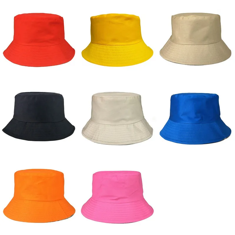 Hot Sale 7 Solid Colors Bucket Hats for Women Men Panama Bucket Cap ...