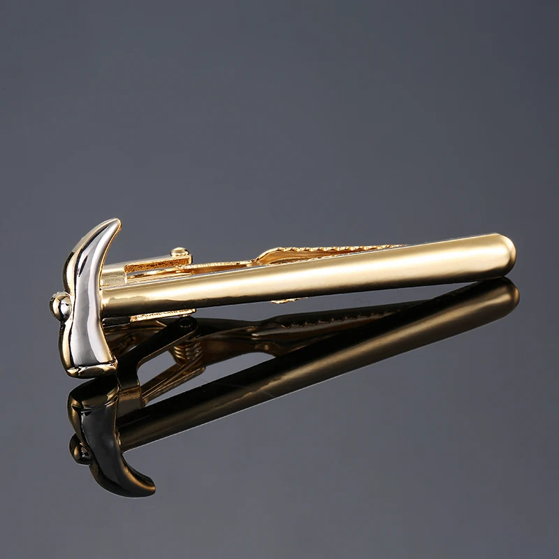 Mens Gold Color Hammer Tie Clip Clamp Metal Necktie Bar Clasp Neck Tie