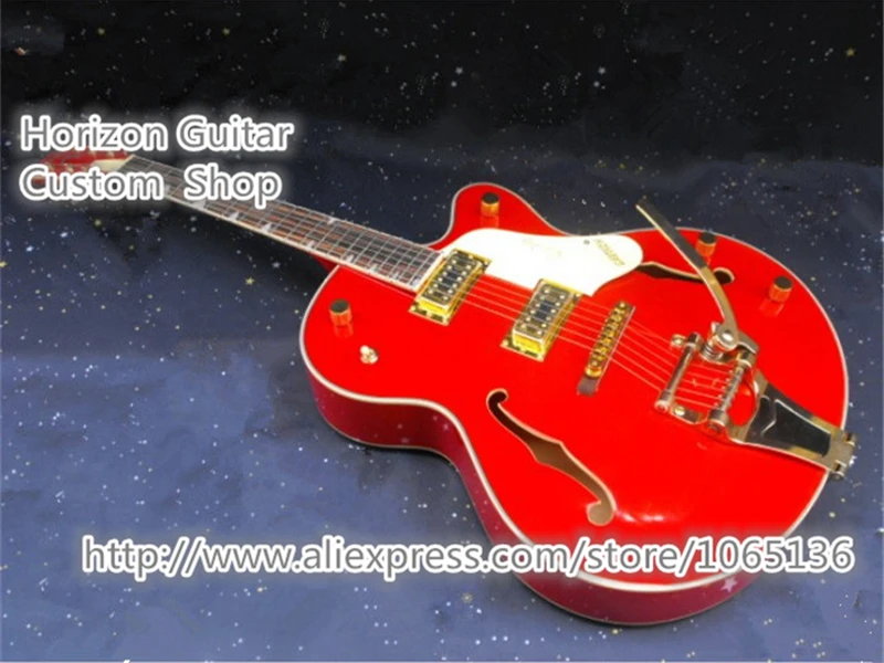 Brick Red Gretsch G6120 Custom Guitar Classic Hollow Body Electric ...