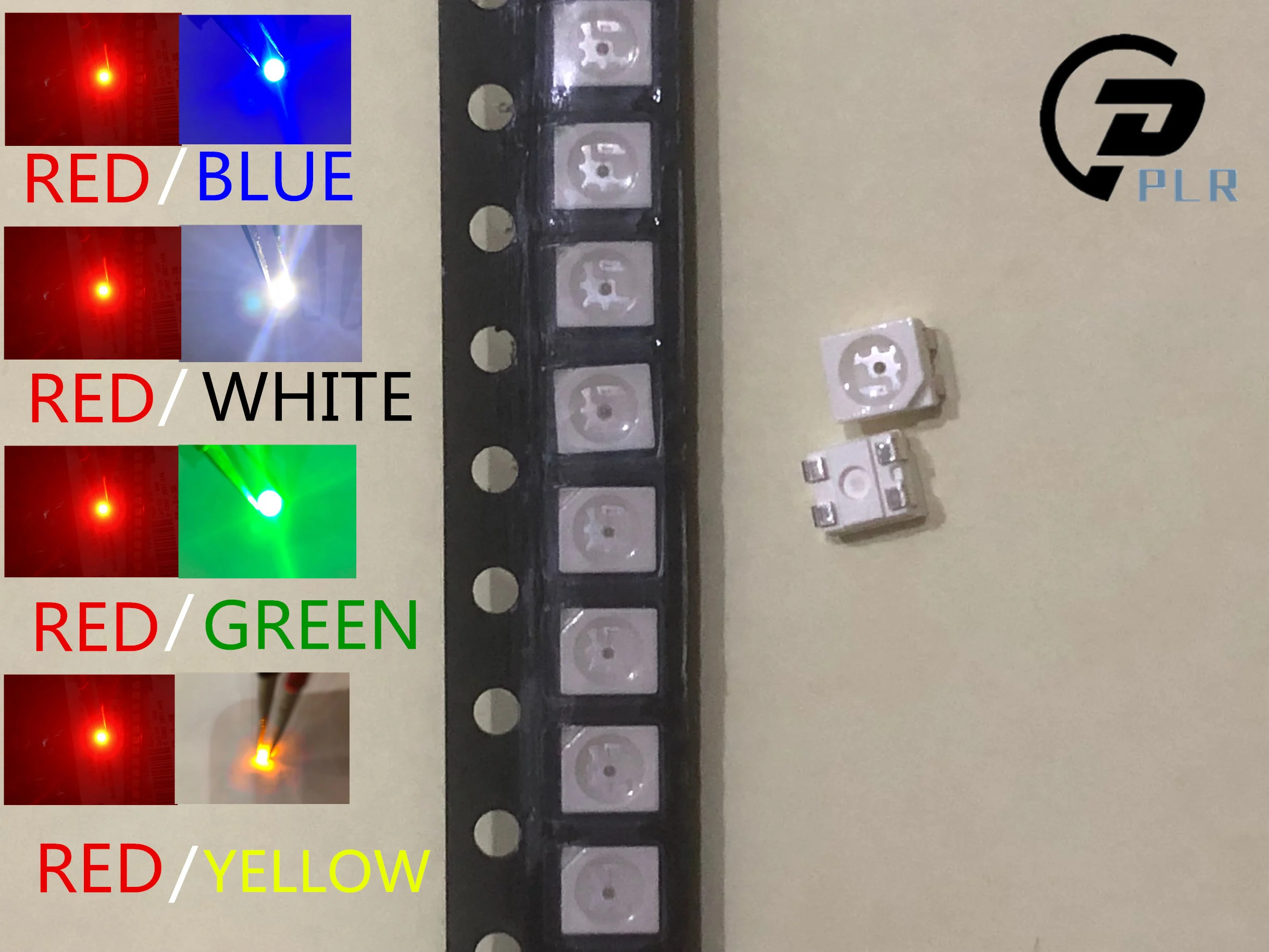 100pcs 3528 Smd Led Bi-color Red-blue Red / Yellow / Green / White ...