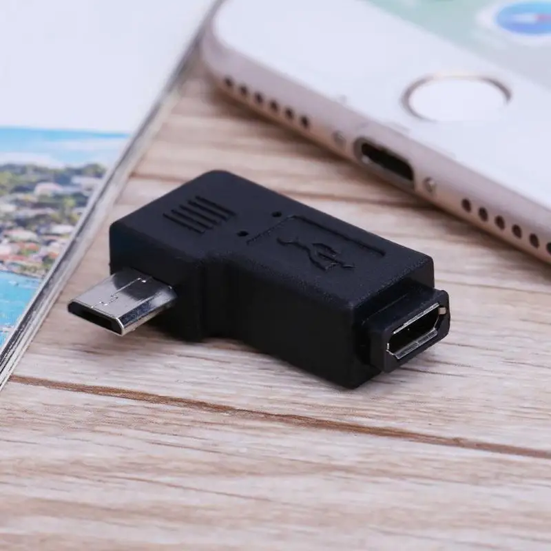 90 Degree Right Angle Elbow Micro USB Male to Female Adapter L Shaped ...