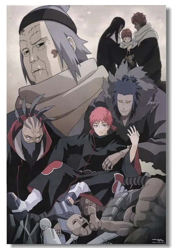 Naruto Akatsuki Poster Comic pared seda Poster 36 x 24 30 x 20 pulgadas ...