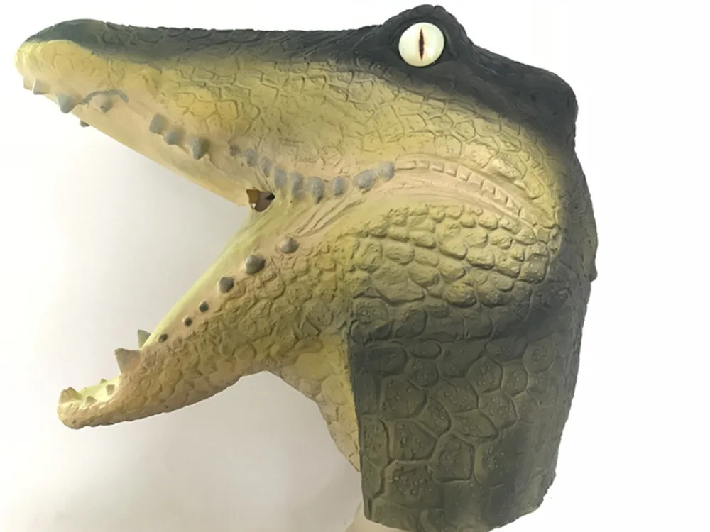 Creepy Horror Crocodile Animal Mask Latex Full Face Adult Mask Costume ...