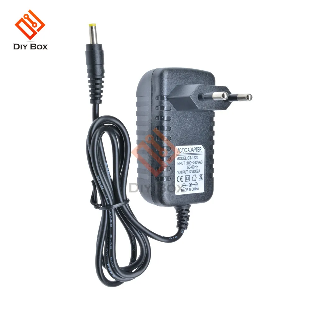 Ue plug adaptador de alimentação conversor ac 100-240v para dc 12v 2a ...