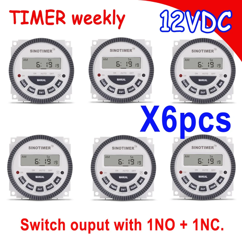 7 dagen Digitale 12VDC/AC Timer Programmeerbare Tijd Schakelaar met 1 ...