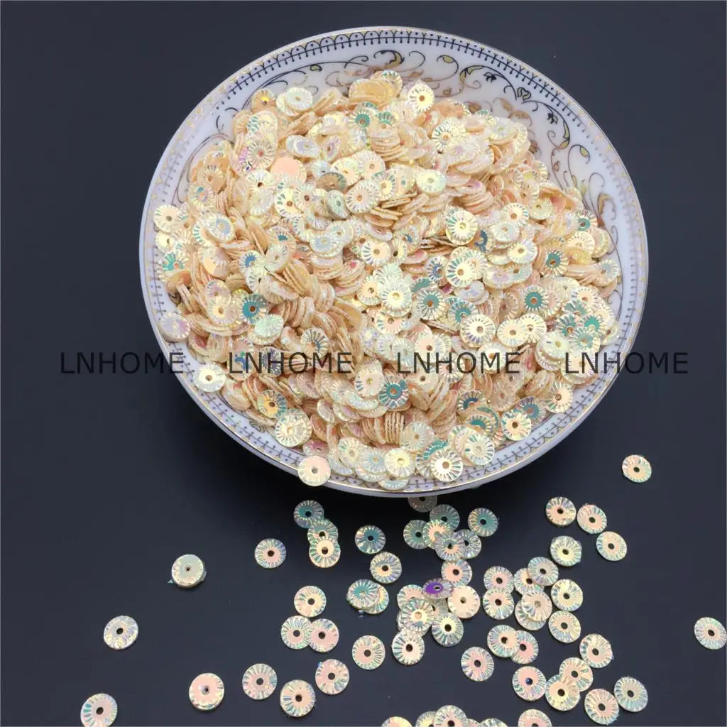 50g 4mm Round Wheel Flower Gold Plating Loose Sequins Sewing Pvc Diy ...