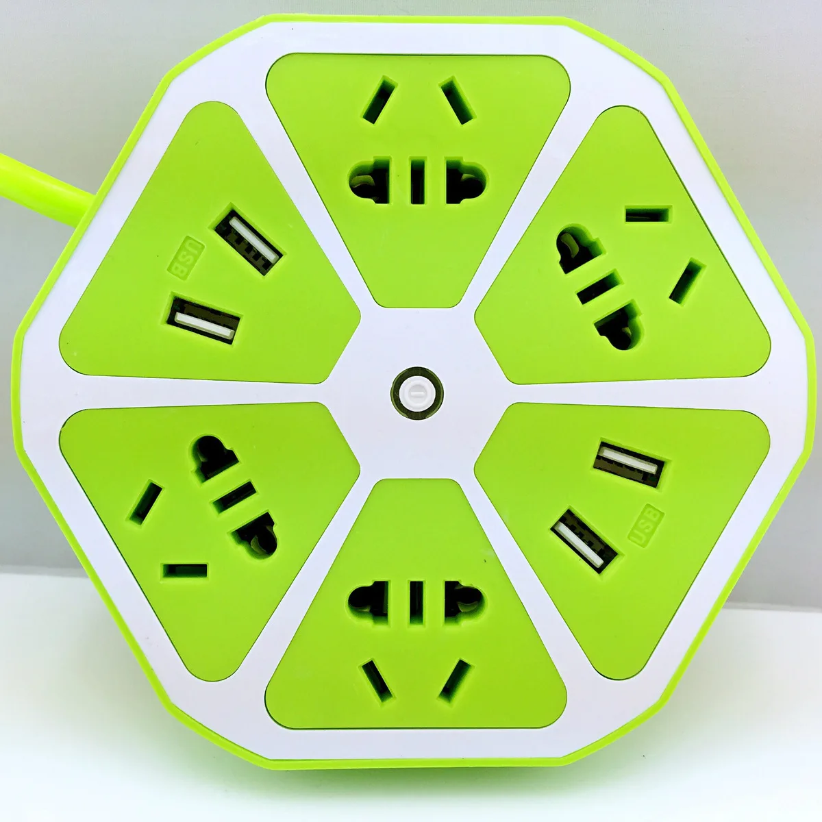 Hexagonal Fruits Design 4 Usb Plug Ac Wall Power Socket 110v-250v Input ...
