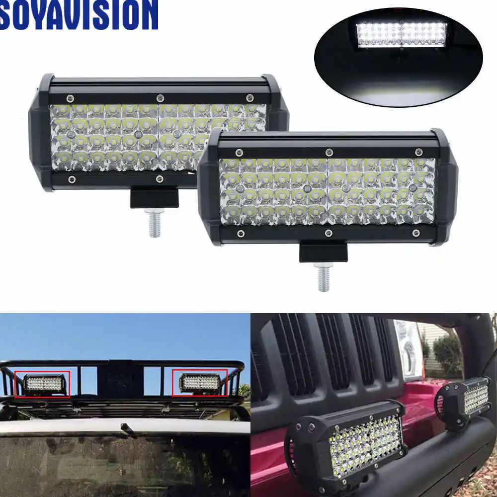 144W LED Bar 7 inch LED Light Bar Work Light for Driving Offroad Boat ...