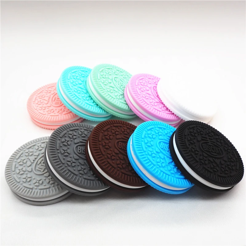 Chenkai 2pcs Silicone Biscuits Teether DIY Oreo Cookie Baby Pacifier ...