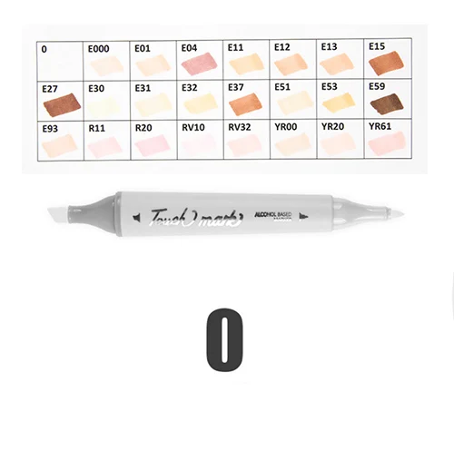 TouchMark 24 Colors Character skin color Markers Pen Set Dual Headed ...