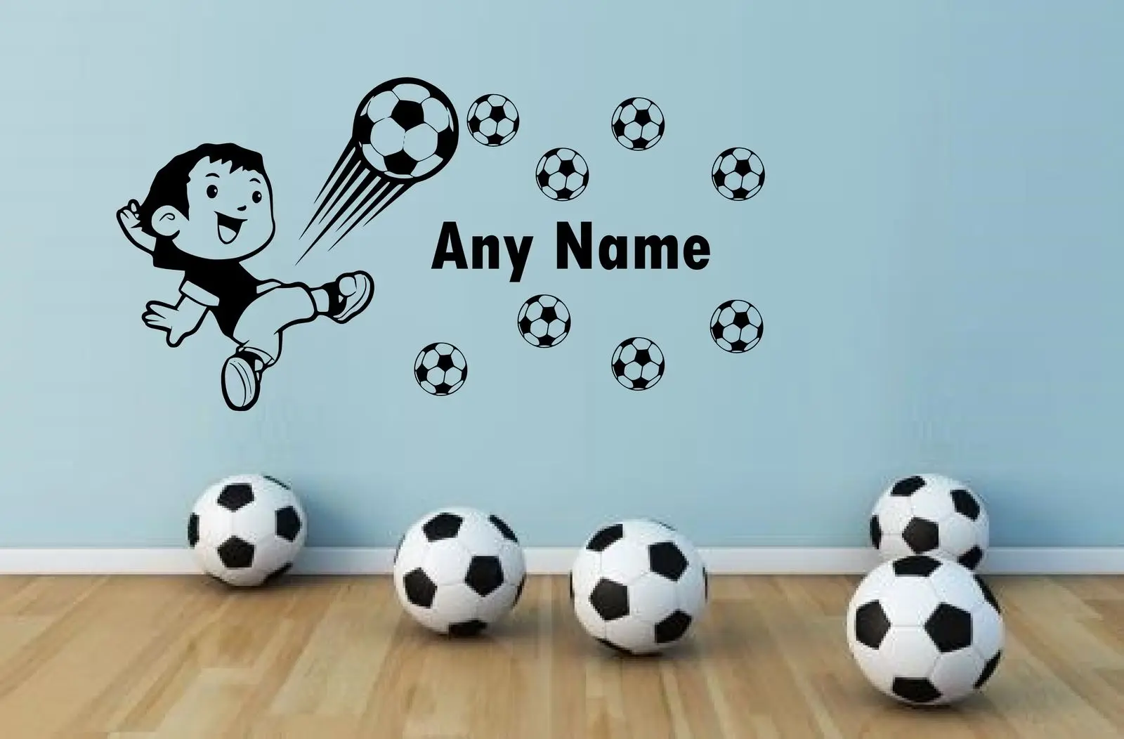 B44 Personalised nama Inggris Sepak Bola anak kecil Vinyl Wall Sticker ...