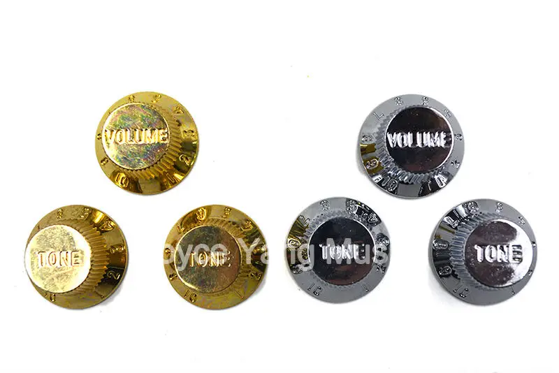 Gold/Silver Painted 1 Volume & 2 Tone/Lot Electric Guitar Control Knobs ...