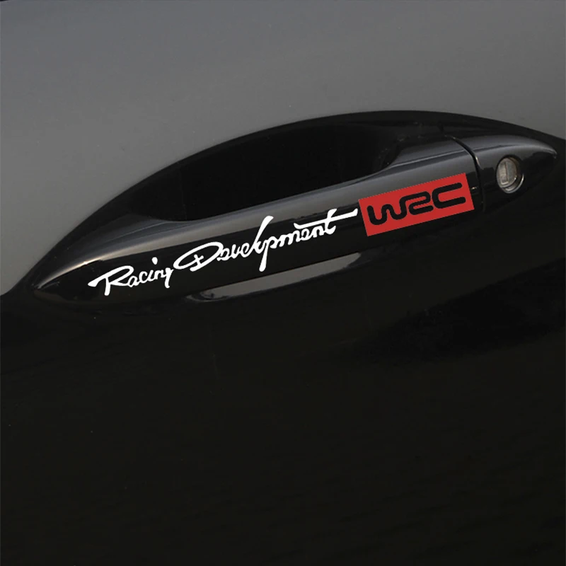 4Pcs Car Handle Stickers WRC Rally Racing Stripe Car Decals Vinyl JDM ...