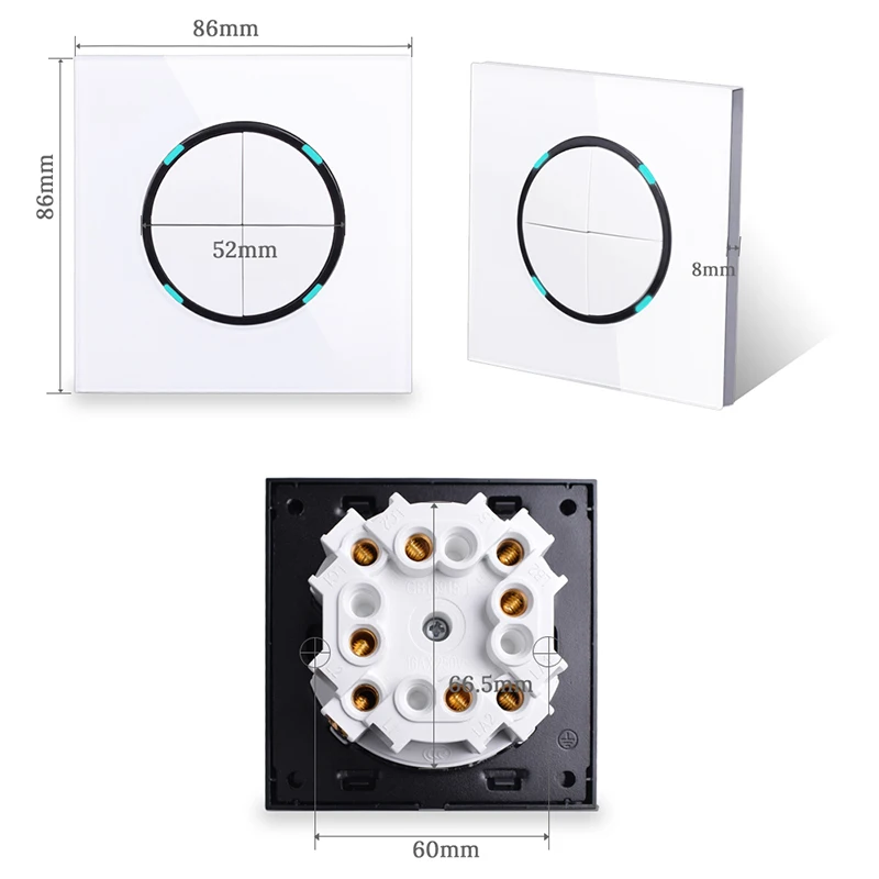 4 Gang 2 Way Random Click Push Button Wall Light Switch With Led ...
