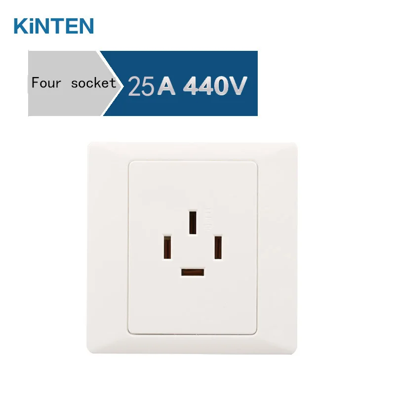 Wall switch socket 440V flat three phase four wire 25A high power ...