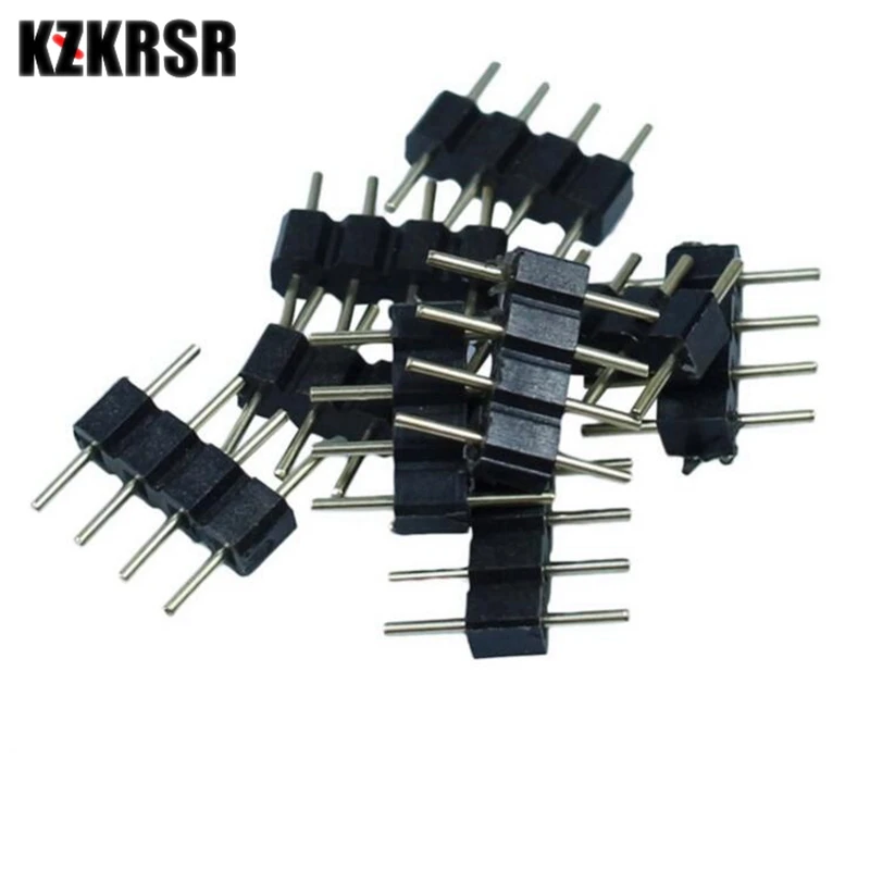 KZKRSR 50 pcs/lot 4 Pin RGB Needle Connector Adapter Male Type 4Pin DIY ...