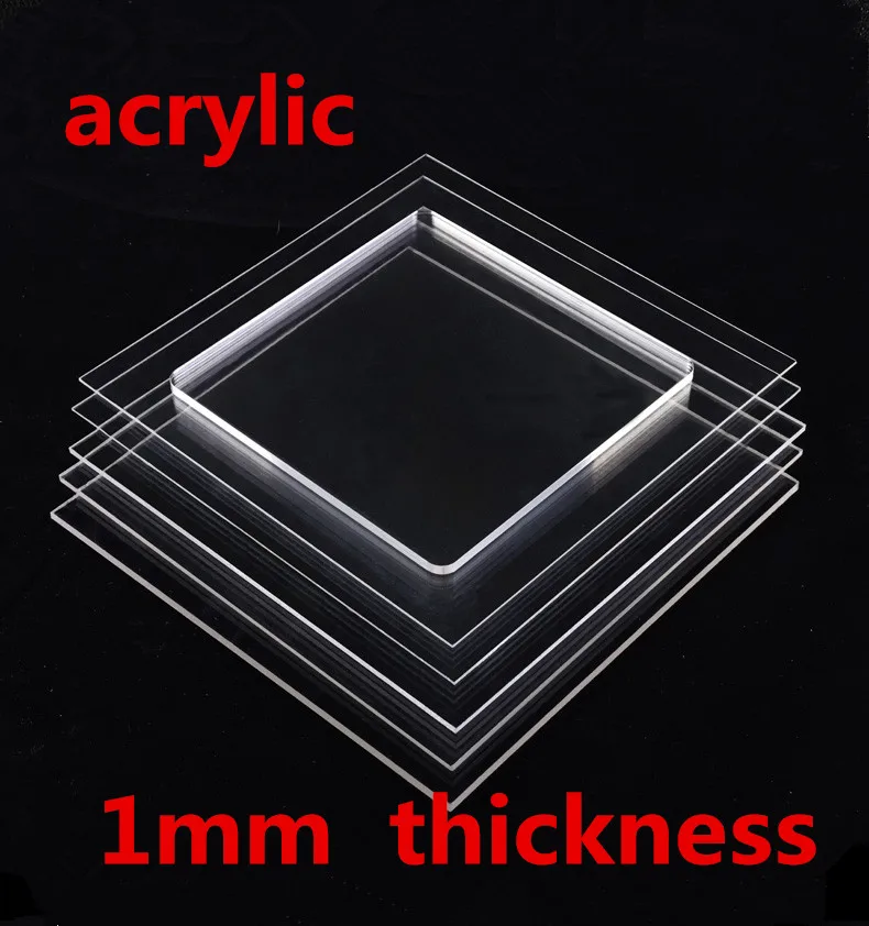 5pcs/lot 1mm thickness PMMA acrylic sheet Transparent acrylic plate ...