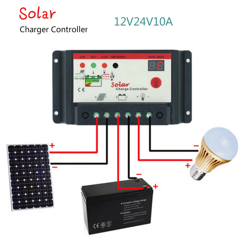 Aiyima Solar Charge Controller 12v 24v 10a 20a 30a Solar Panel Charge Regulator Switching Type