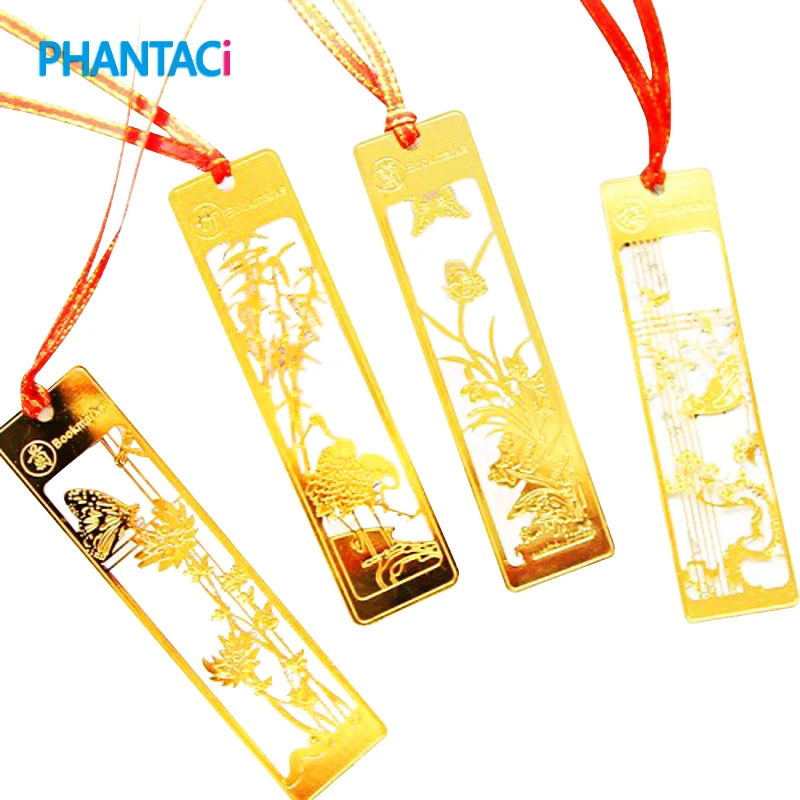4 pcs/lot Classical Chinese Style Metal Bookmark Merlin Bamboo ...