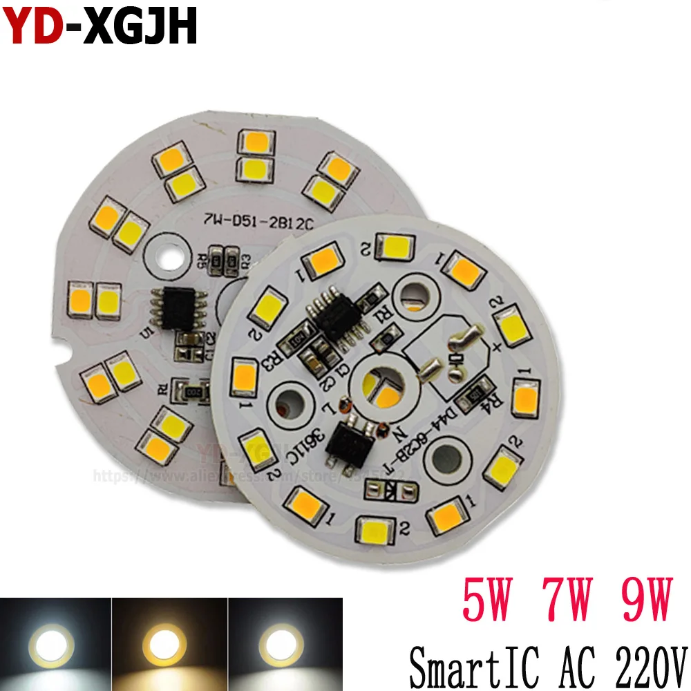 10pcs 5w 7w 9w Free Drive Led Patch Light Source Ac220v Light Board Two ...
