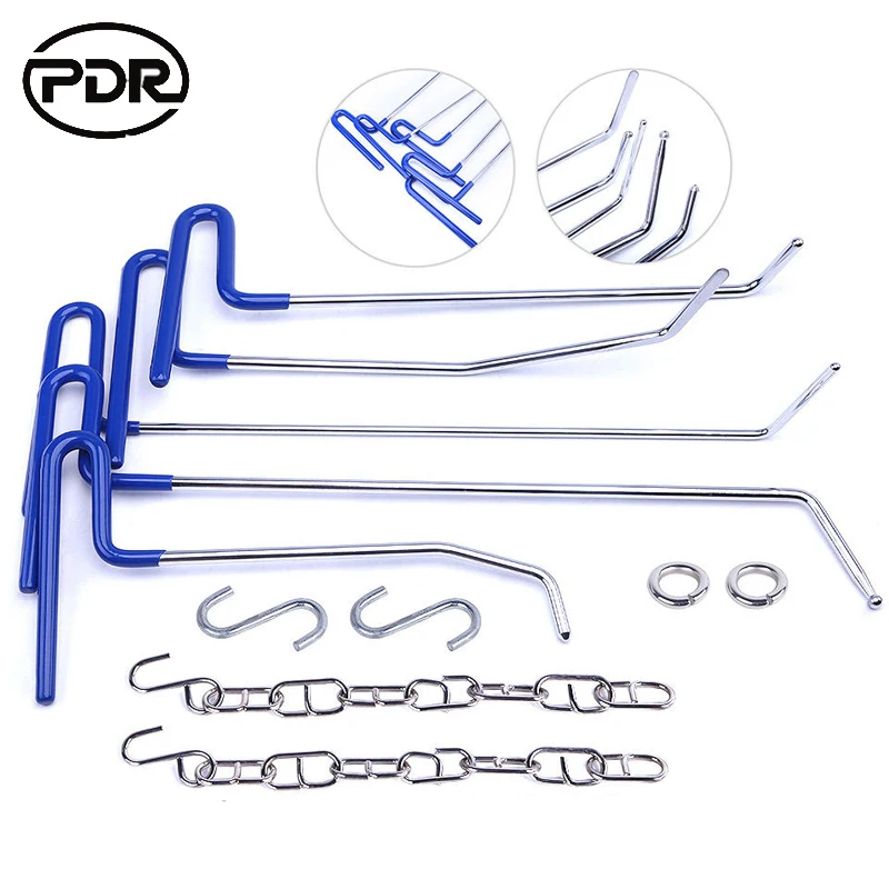 PDR Tools Hooks Push Rods Dent Removal Paintless Dent Repair Kit Door ...