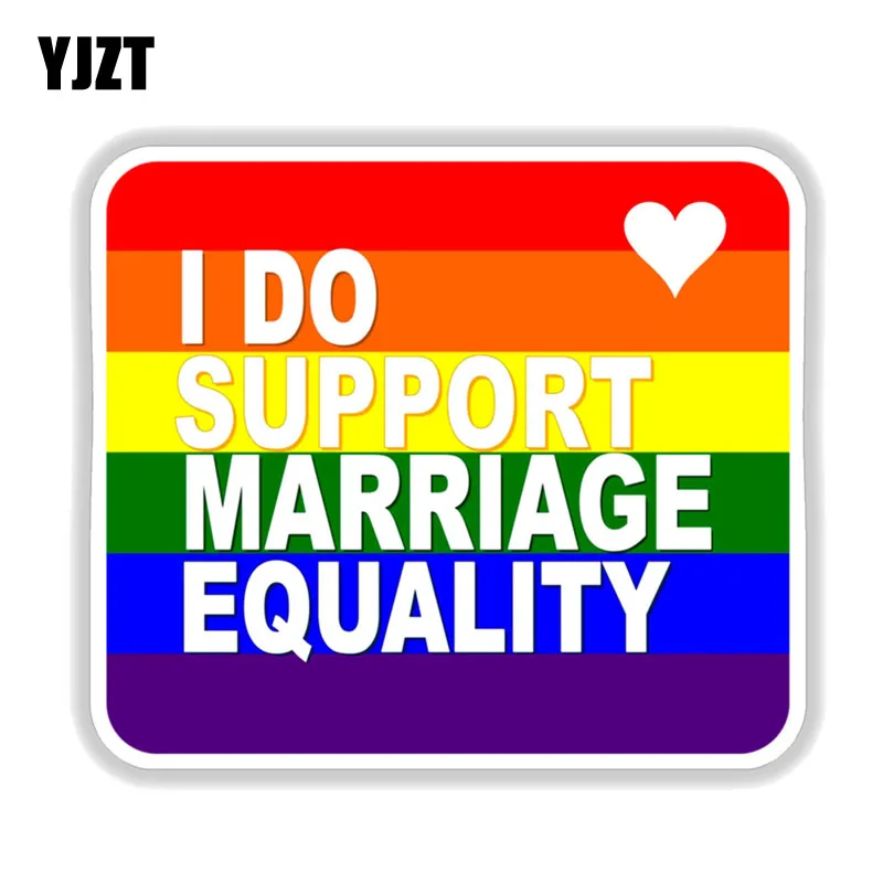 YJZT 15CM*12.8CM Gay Rainbow Decal I Do Support Marriage Equality Car ...