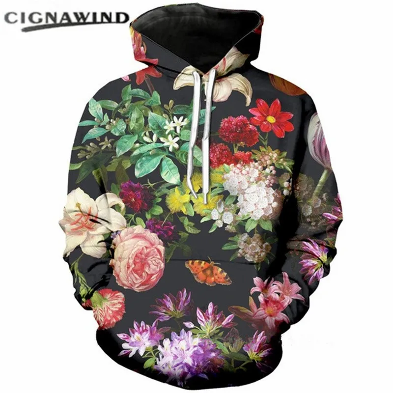 New Arrival Hoodie For Men Women Vintage Floral 3d Flower Print Hoodies
