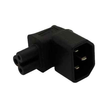 C14-C5 IEC 320 C14 to C5 Right Angle AC Adapter, IEC 3Pole Male to C5 ...