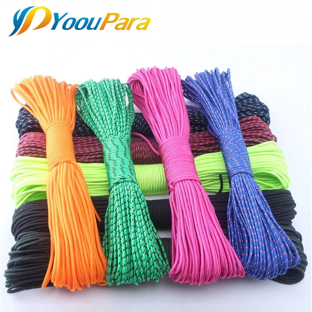 33 Colors Paracord 3mm 100ft 50ft Rope 1 Strand Paracorde Cord Outdoor ...