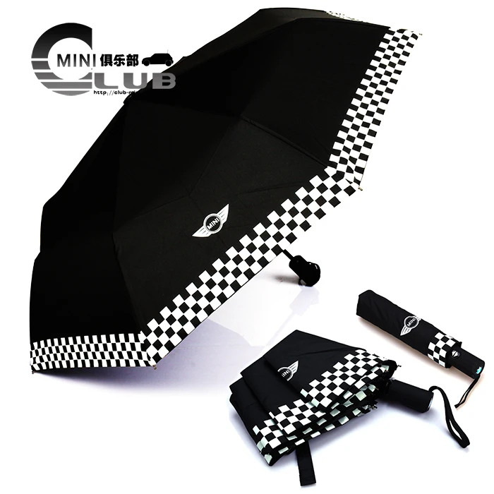 Black checkered automatic umbrella for Mini Cooper one clubman roadster ...