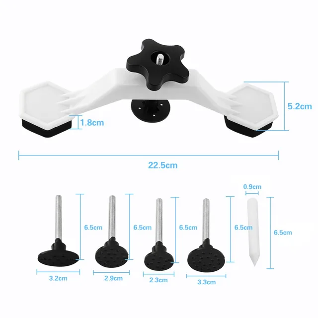 Bridge Dent Puller - Plastic Bridge Kit with 5 Glue Tabs - Dent Puller Kit