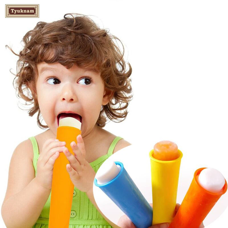 4 x Silicone Push Up Ice Pop Cream Jelly Lolly Frozen Stick Yogurt ...
