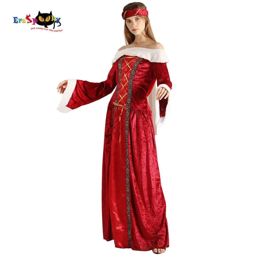 2018 Red Renaissance Medieval Dress Women Sexy Halloween Costume for ...