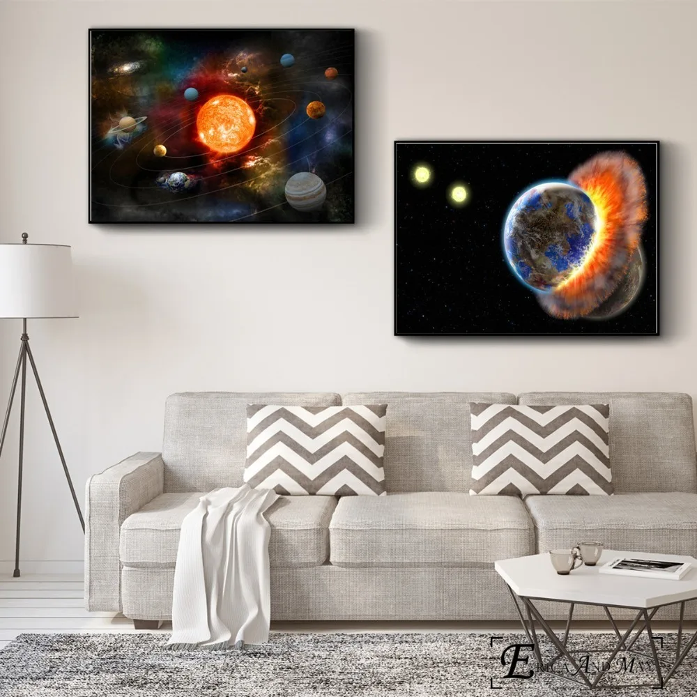 Our Solar System 3D Art Canvas Painting Posters And Prints Wall ...