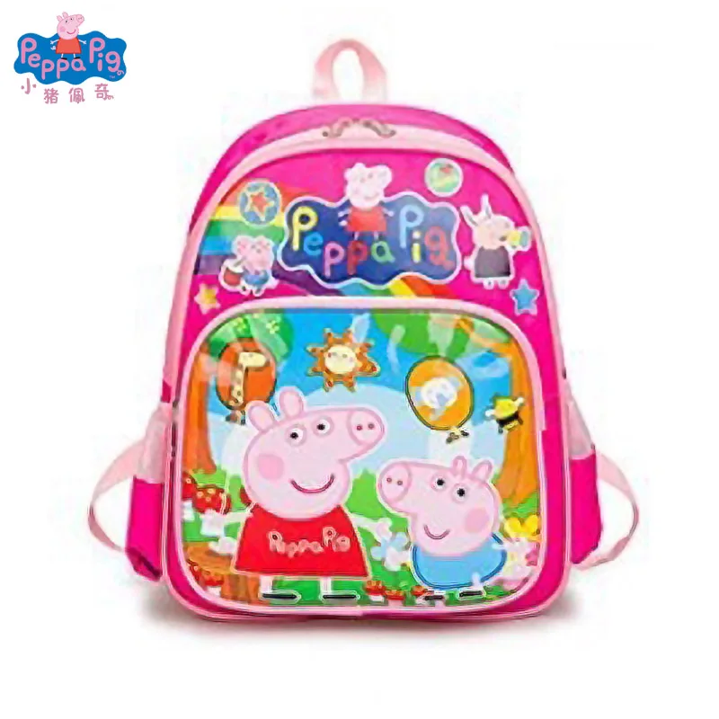 2019 New Peppa Pig Kindergarten School Bag Cartoon Action Figure Print ...